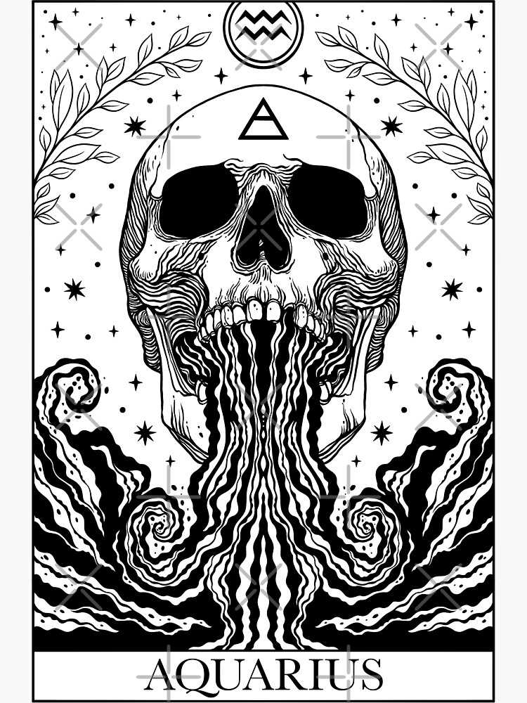 "Zodiac sign dark gothic tarot card Aquarius" Art Print for Sale by ...