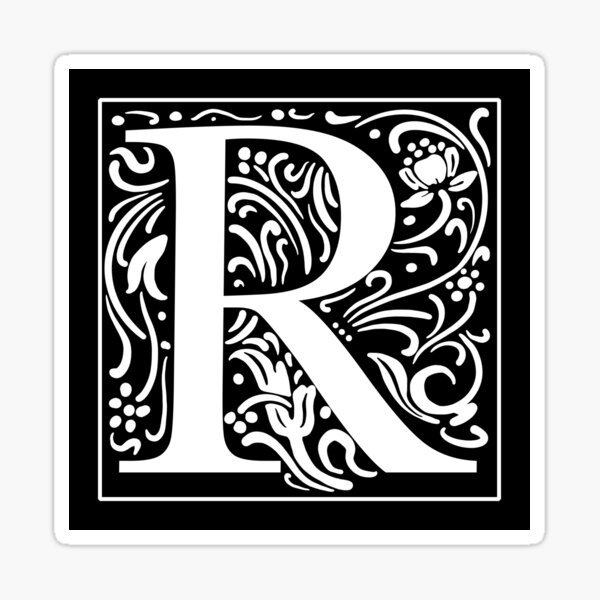 "Illuminated Initial R" Sticker for Sale by rogue-design | Redbubble