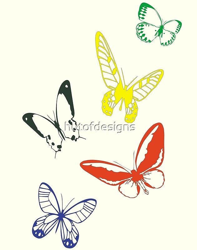 "colorful butterfly shape" by hutofdesigns | Redbubble
