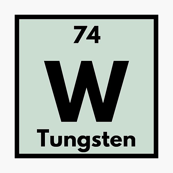 "Periodic Table element number 74 W Tungsten" Photographic Print for ...