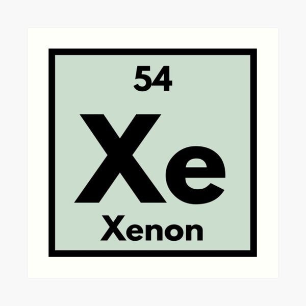 "Periodic Table element number 54 Xe Xenon" Art Print for Sale by ...