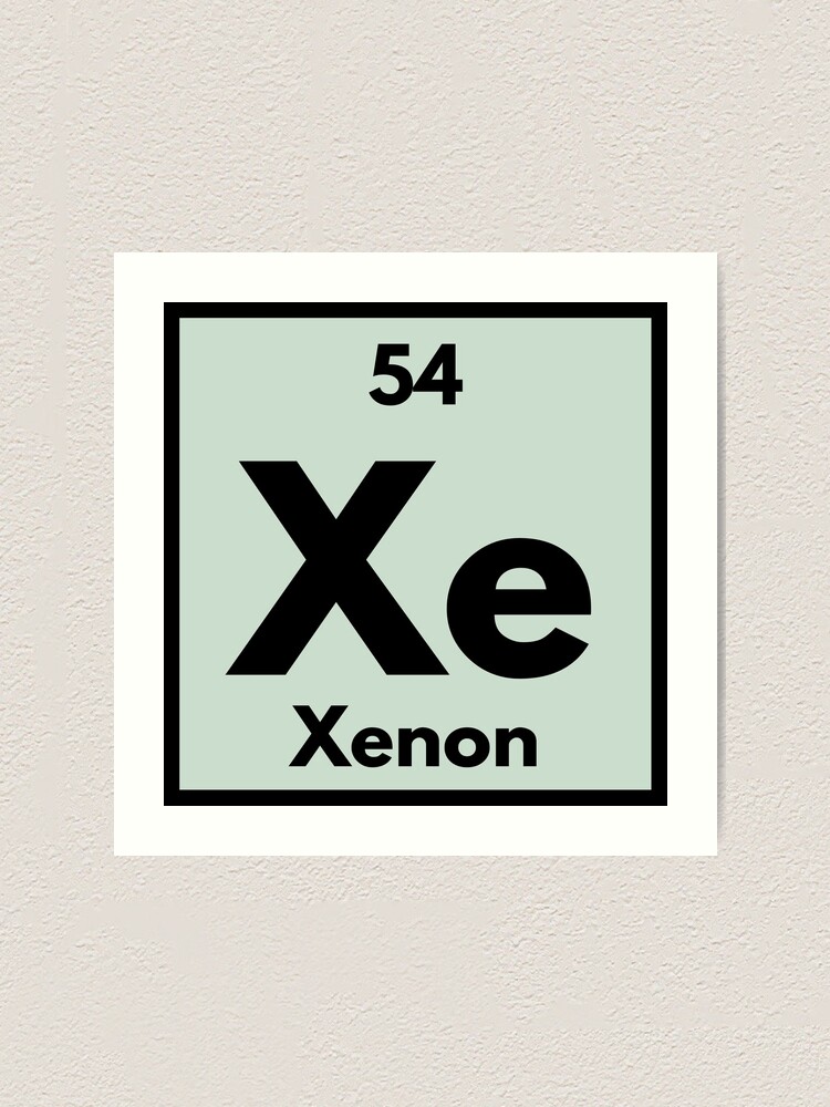 "Periodic Table element number 54 Xe Xenon" Art Print for Sale by ...