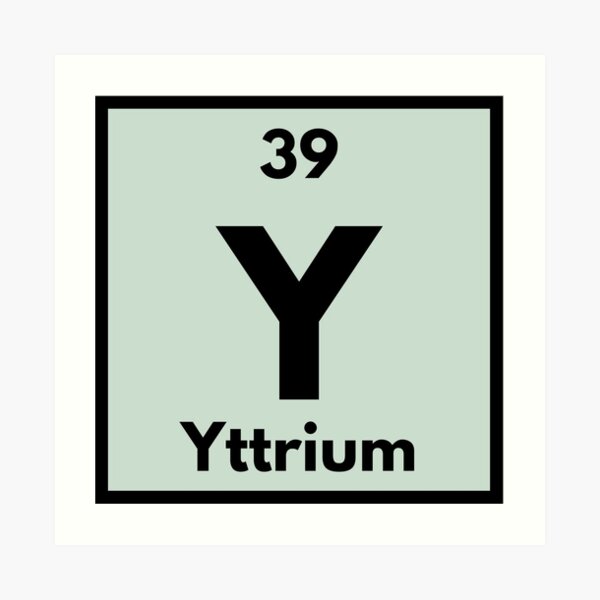 "Periodic Table element number 39 Y Yttrium" Art Print by PeriodicBliss ...
