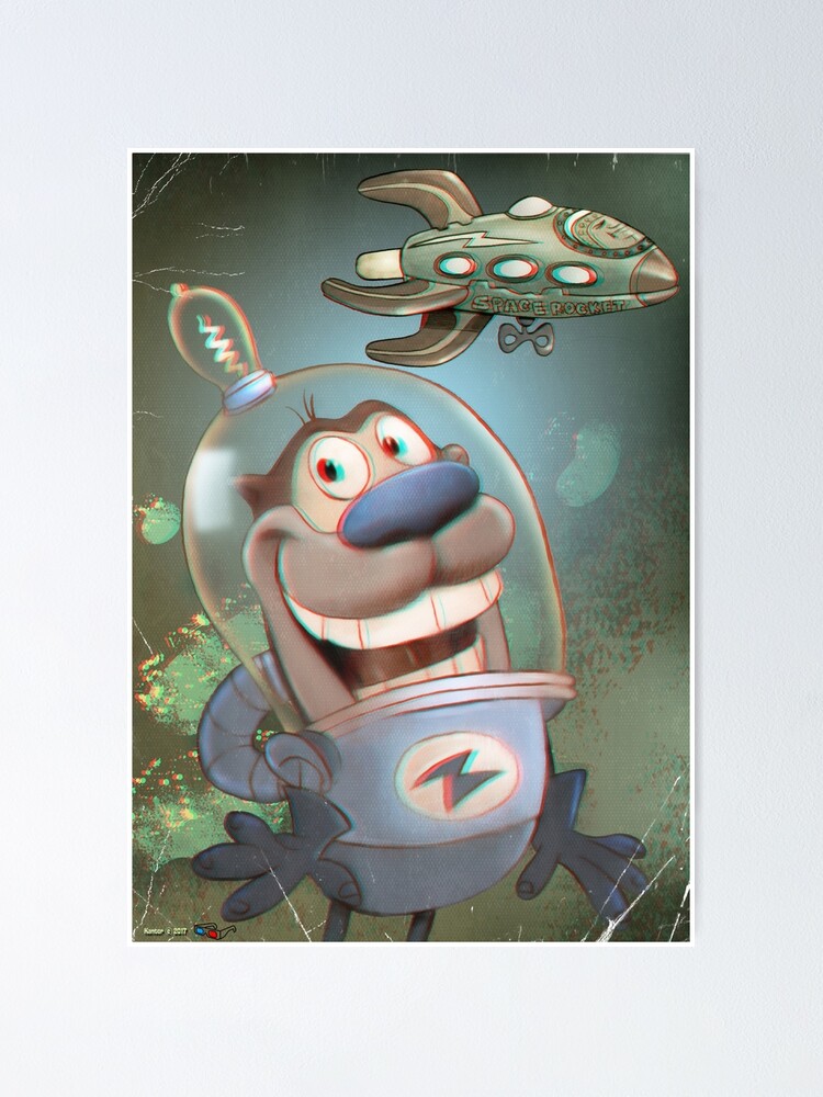 Póster «Espacio cadete Stimpy Anaglyph ilustración 3d» de 3dPopArt ...