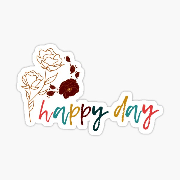 "Colourful Christmas green background with happy day flower" Sticker by ...