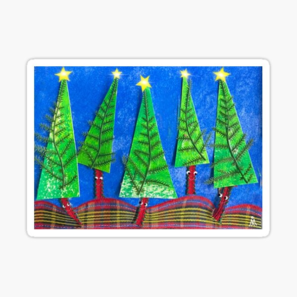"Happy Trees" Sticker by AixaXimena | Redbubble