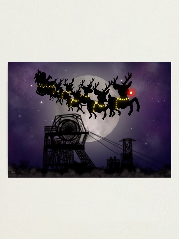 Lámina fotográfica «Silueta de Papá Noel celestial - Mina Chatterley ...