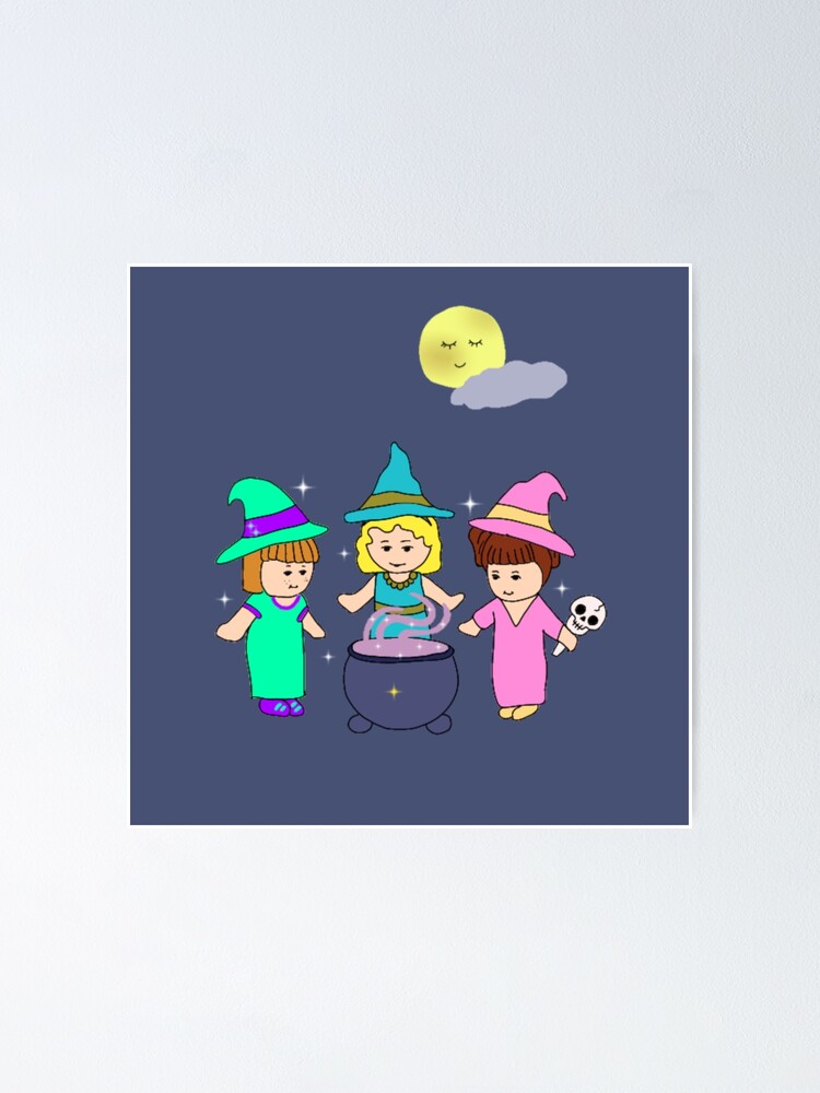 "Three friends under a full moon" Poster for Sale by OlgaSchembri ...