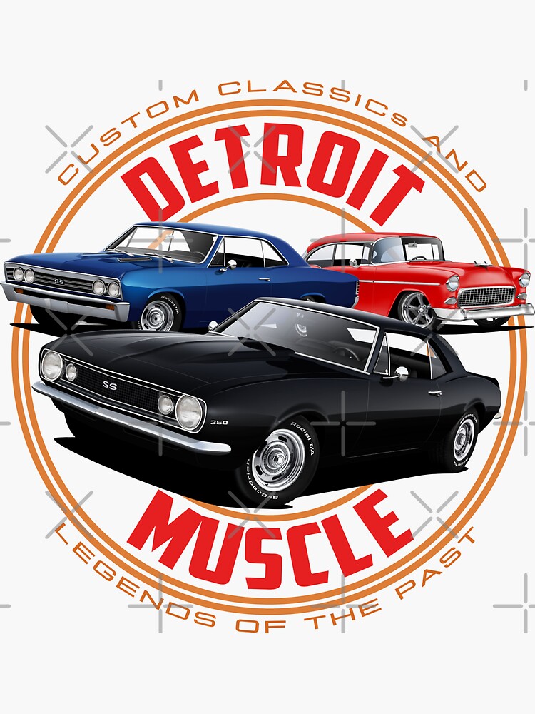 "Detroit Muscle Cars" Sticker by Yourauto | Redbubble