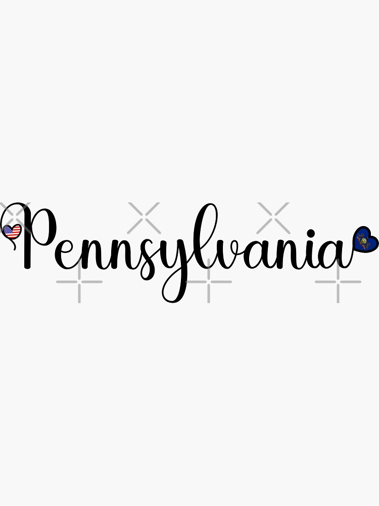 "I Love Pennsylvania - Pennsylvania Script With Heart Shaped Flags ...