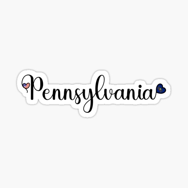 "I Love Pennsylvania - Pennsylvania Script With Heart Shaped Flags ...