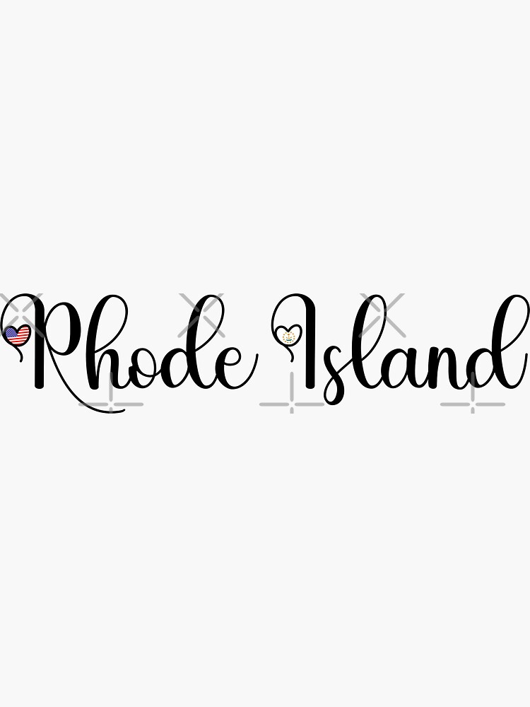 "I Love Rhode Island - Rhode Island Script With Heart Shaped Flags ...