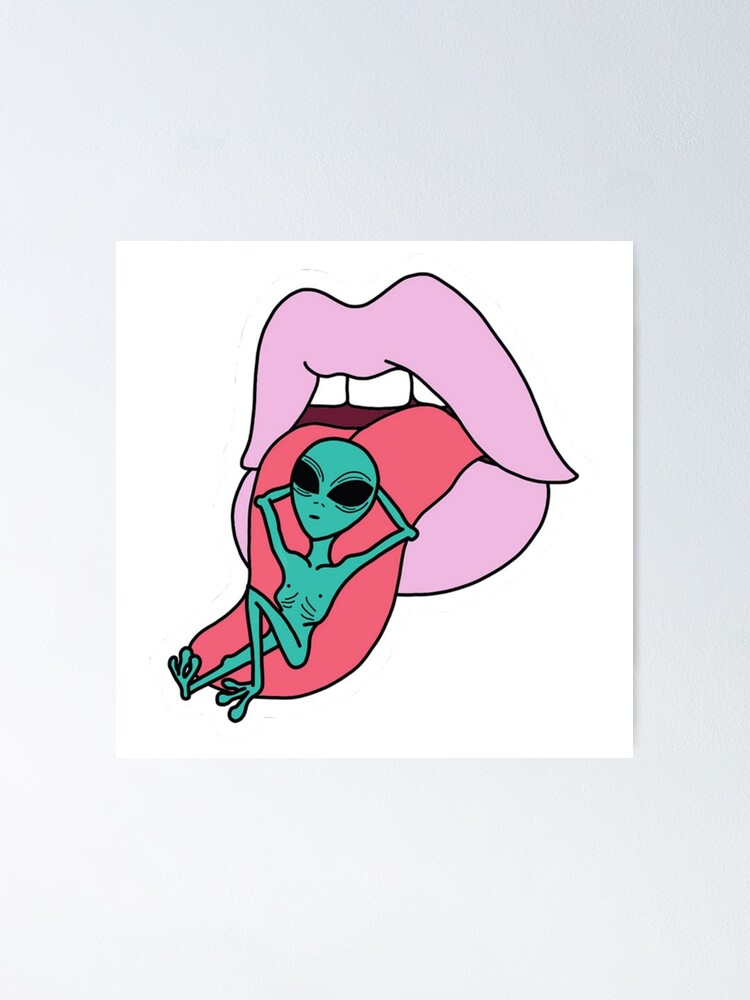 "Alien Above Tongue" Poster for Sale by Zayneb-kaaniche | Redbubble