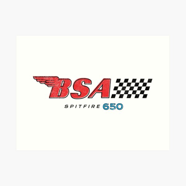 "Classic BSA Motorcycles Logo - Spitfire Race Flag" Art Print for Sale ...