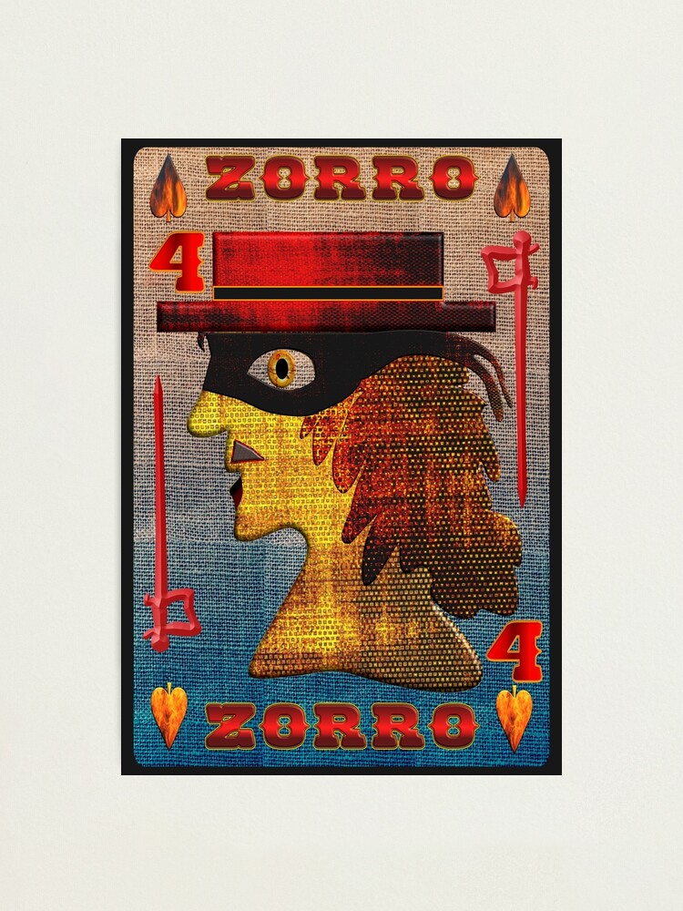 Lámina fotográfica « LA LEYENDA DEL ZORRO - TARJETA DEL ZORRO CUATRO DE ...