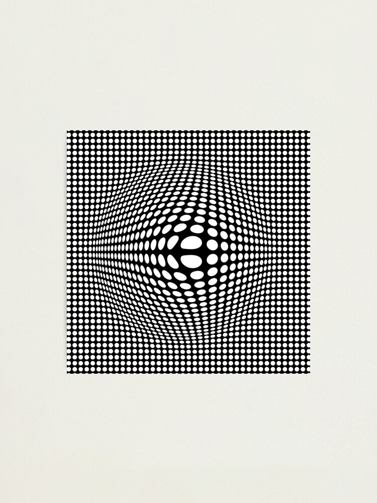 "Black And White Circles Op-Art Optical Illusion Retro Graphic Victor ...