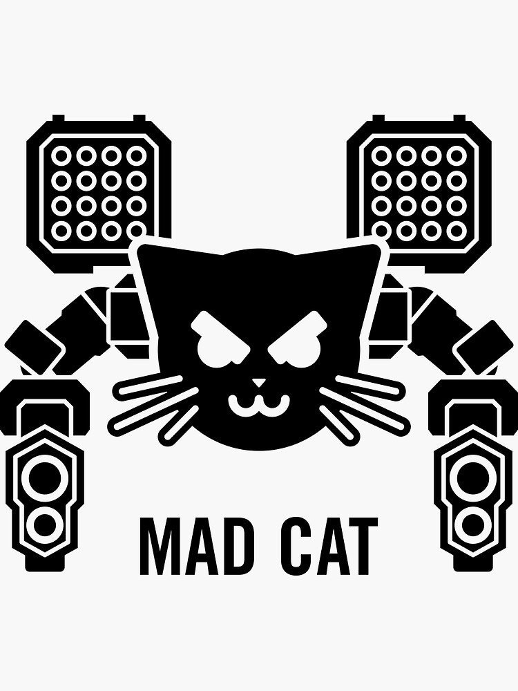 "Mad Cat" Sticker for Sale by Spectralidax | Redbubble