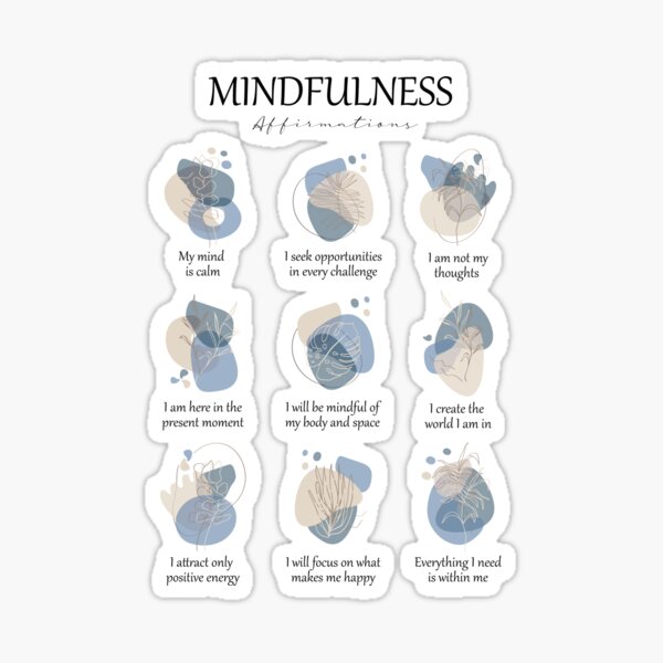 "Mindfulness Affirmations" Sticker for Sale by OwnDesignOnline | Redbubble