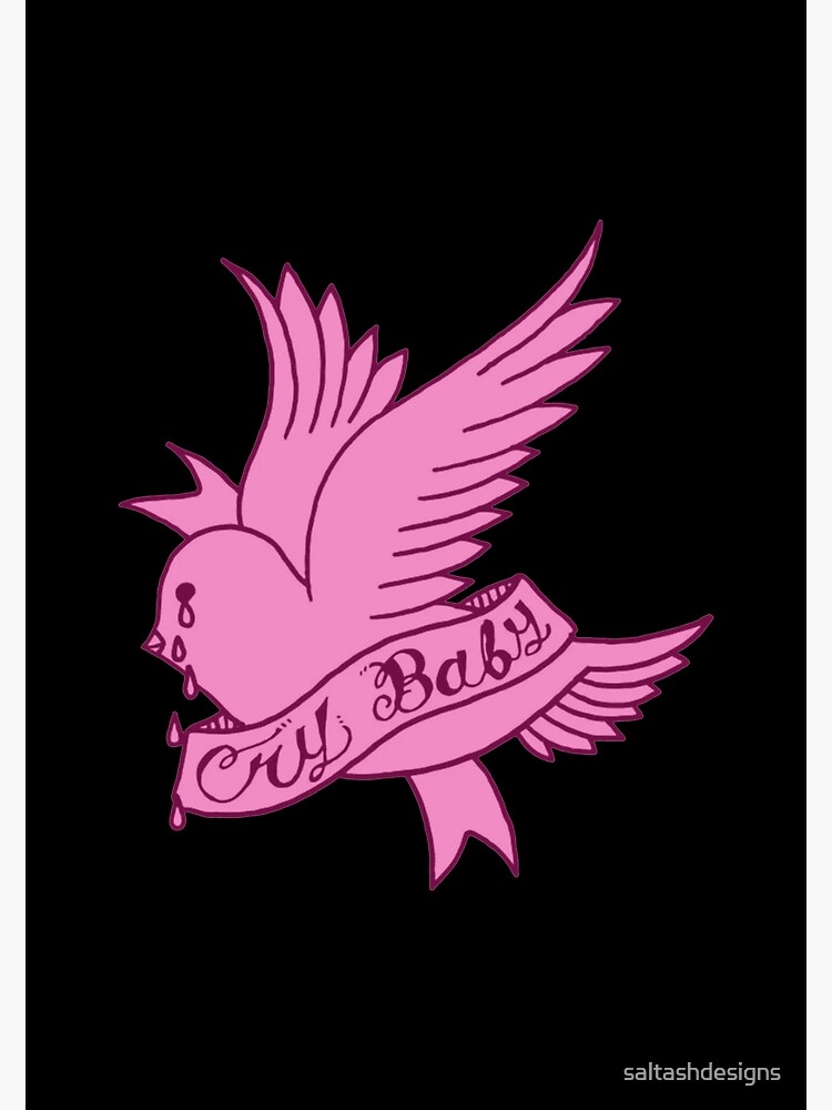 "Pink Lil Peep Cry Baby Bird holding Banner" Poster by saltashdesigns ...