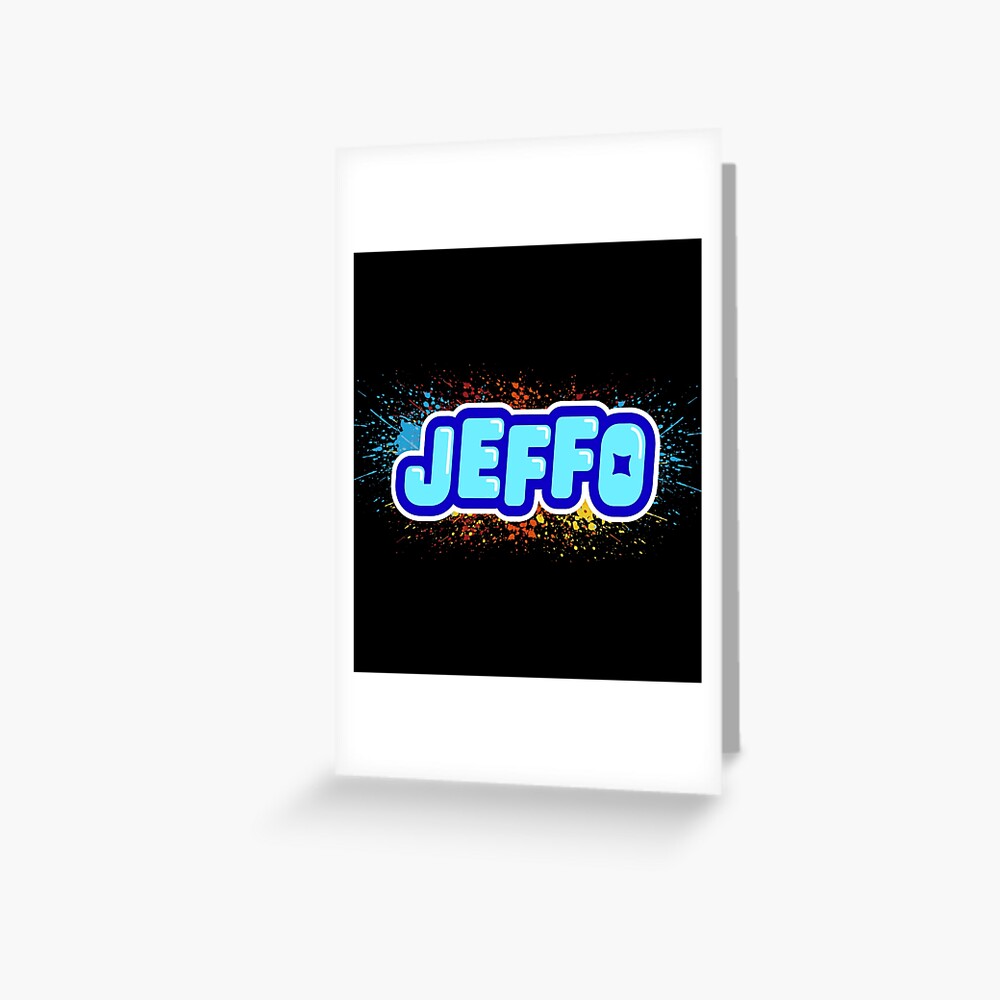"jeffo youtuber roblox " Greeting Card by BERDOFRENZY | Redbubble