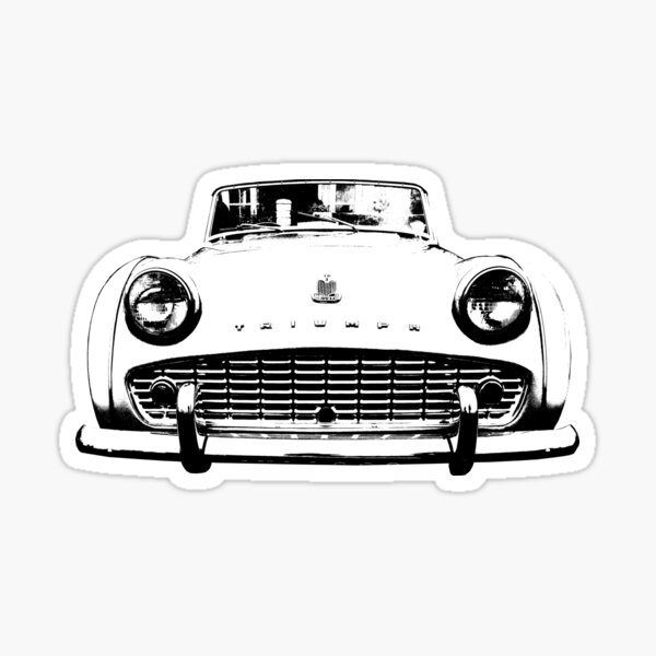 "Triumph TR3 British classic car monoblock white" Sticker for Sale by ...