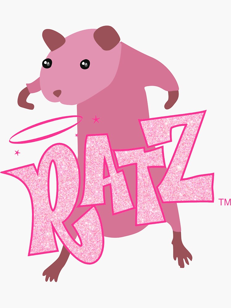 "glittery Ratz Pink Meme" Sticker for Sale by ialdesign | Redbubble