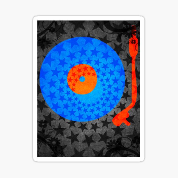 "Vinyl Record Stars" Sticker for Sale by retrorebirth | Redbubble