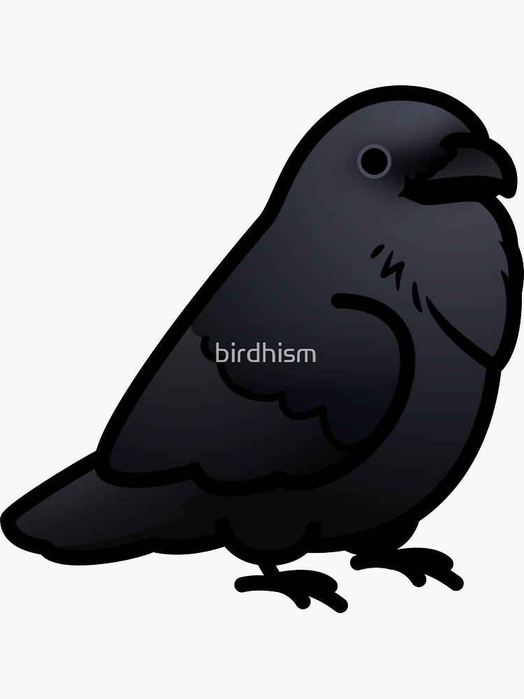 "Chubby Raven" Sticker for Sale by birdhism | Redbubble