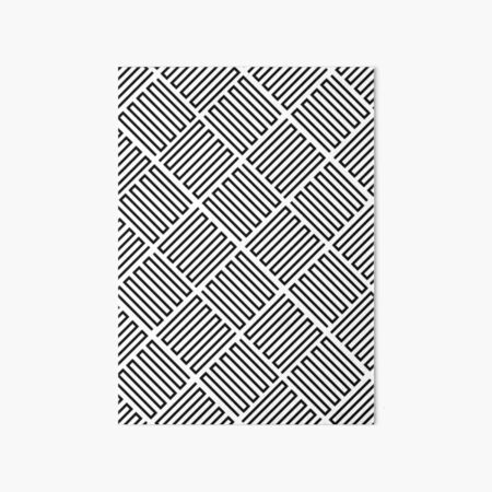 "Angled Checkerboard Line Pattern in Black" Art Board Print by ...