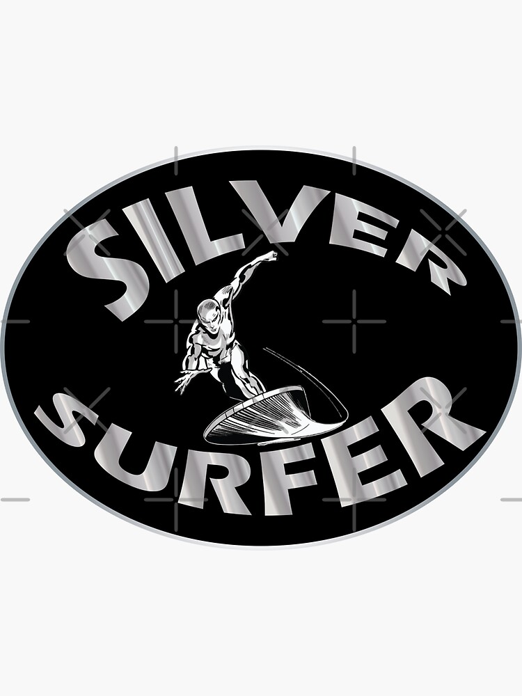 "Silver Surfer Logo" Sticker for Sale by MOON--STONE | Redbubble