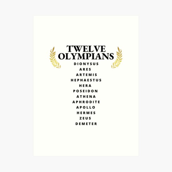 "Twelve Olympians Greek Mythology Pantheon Deities Gods and Goddesses ...