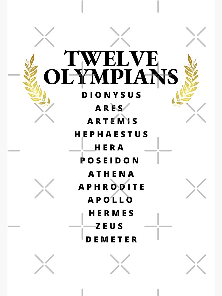 "Twelve Olympians Greek Mythology Pantheon Deities Gods and Goddesses ...