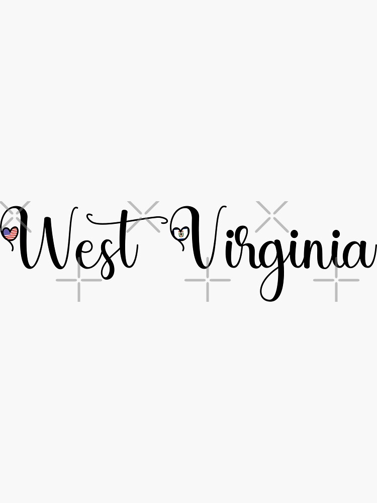 "I Love West Virginia - West Virginia With Heart Shaped Flags" Sticker ...