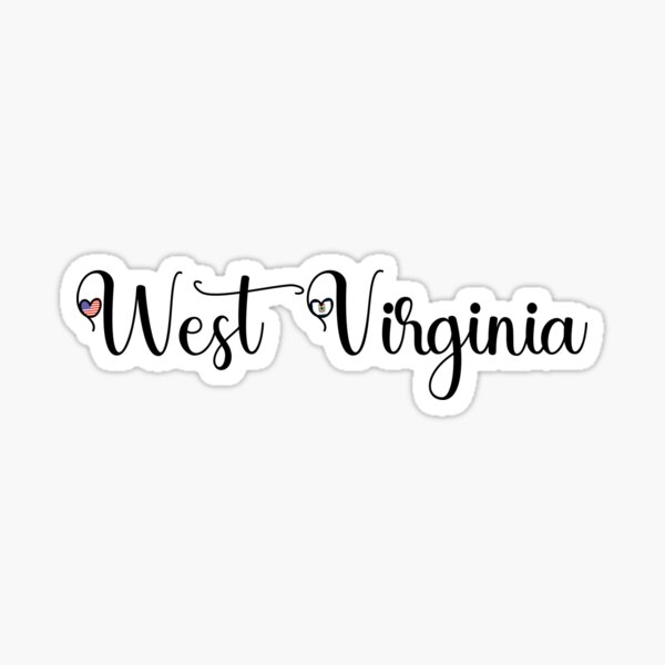 "I Love West Virginia - West Virginia With Heart Shaped Flags" Sticker ...