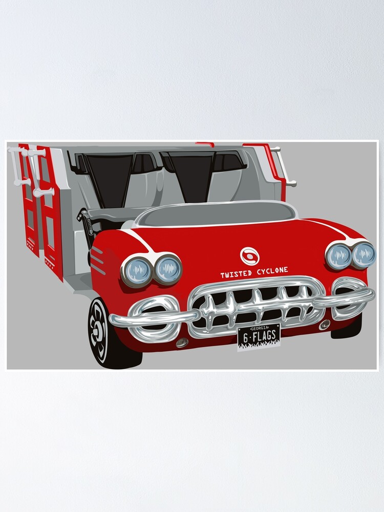 "Twisted Cyclone Front Train - Red" Poster by carowindsfanson | Redbubble