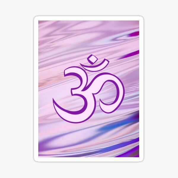 "Purple and Pink Satin Vibrant Om Hindi Graphic" Sticker by ...