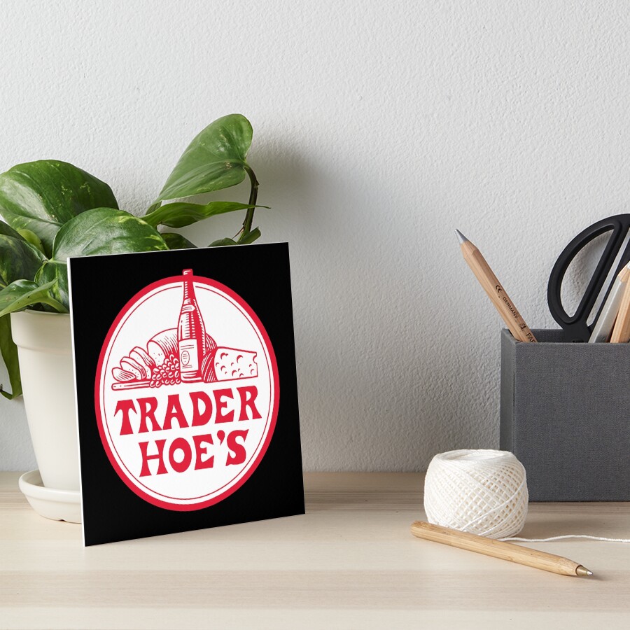 "Authentic Trader Hoe's Logo Black/White/Red" Art Board Print by ...