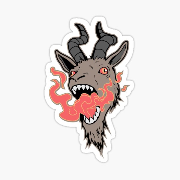 "Fire breathing goat" Sticker for Sale by 1DesignDude1 | Redbubble