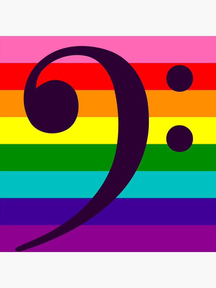 "Bass Clef Original Rainbow Pride" Sticker for Sale by maliciousarts ...