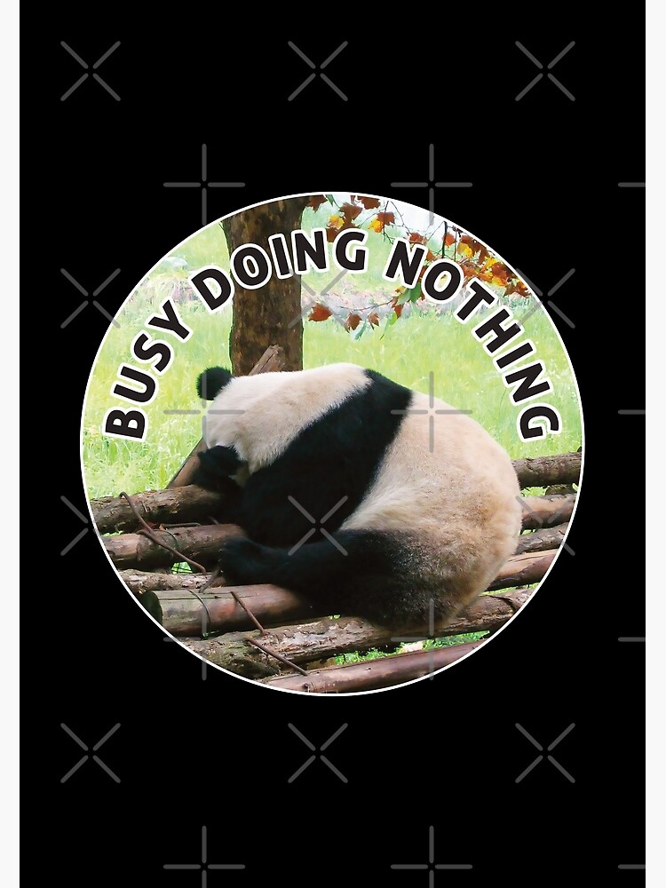 "Busy Doing Nothing Panda - Cute Funny Panda Quote" Poster for Sale by ...