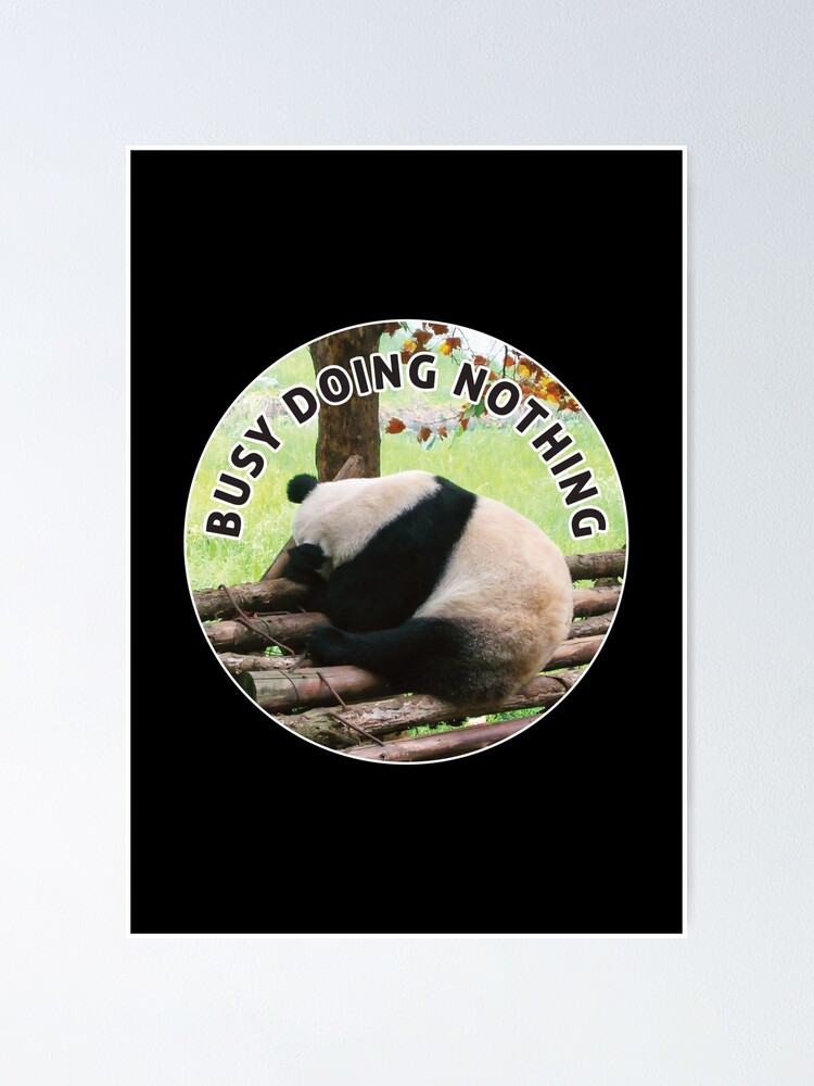 "Busy Doing Nothing Panda - Cute Funny Panda Quote" Poster for Sale by ...
