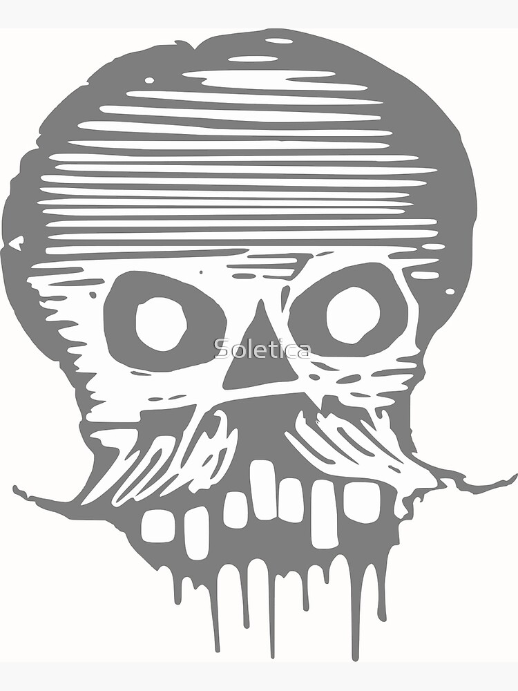 "Angry Dark Grey Skeleton with moustache" Poster for Sale by Soletica ...