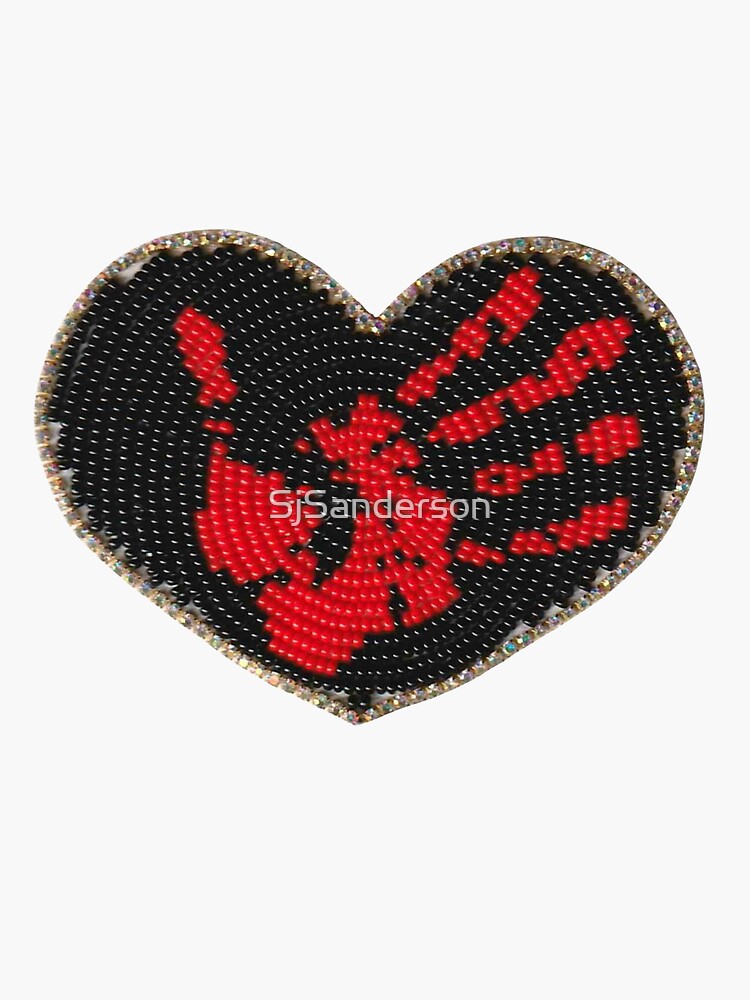 "Beaded MMIW Handprint" Sticker for Sale by SjSanderson | Redbubble