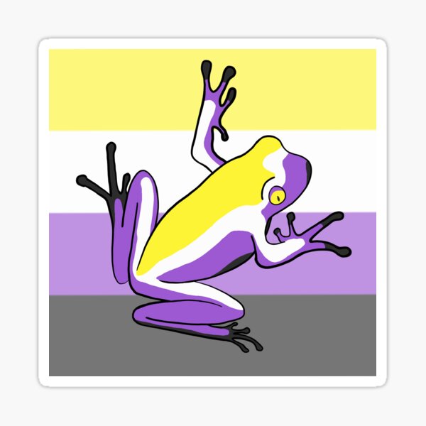 "Non-Binary Pride Flag Frog" Sticker for Sale by RainbowFrogPond ...