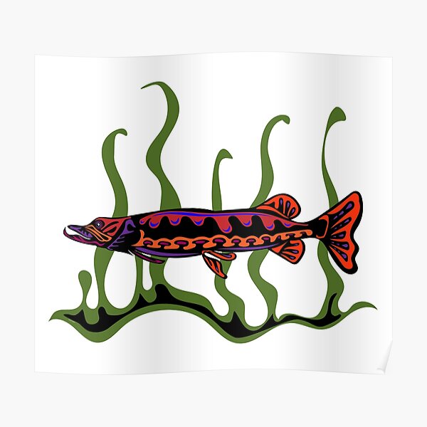 "Fish Ojibwe Indigenous WAWEZHI CANADA" Poster by WAWEZHI | Redbubble
