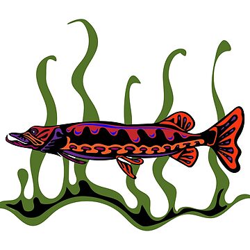 "Fish Ojibwe Indigenous WAWEZHI CANADA" Sticker for Sale by WAWEZHI ...