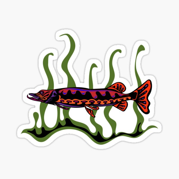 "Fish Ojibwe Indigenous WAWEZHI CANADA" Sticker for Sale by WAWEZHI ...