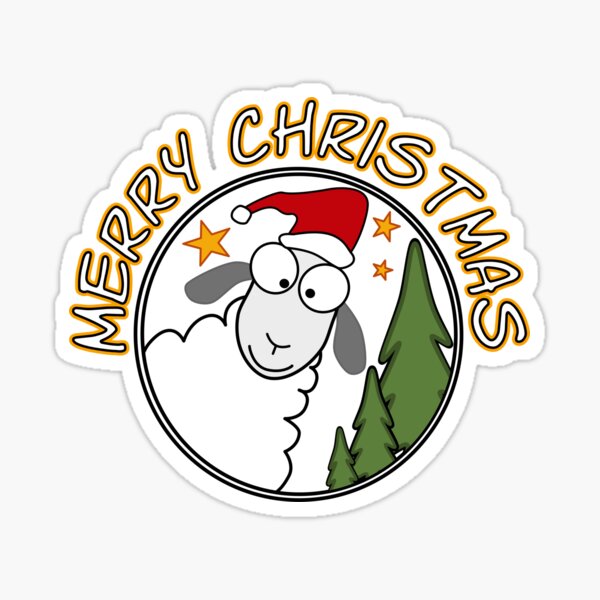 "Merry Christmas sheep" Sticker by BernhArt | Redbubble