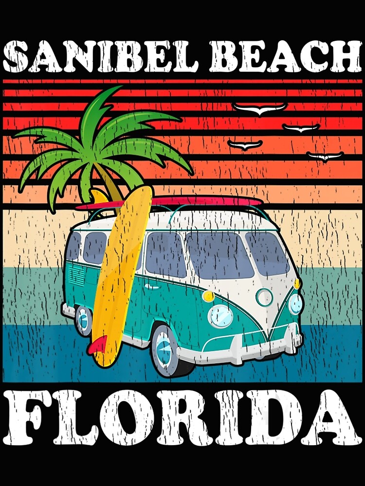 "Vintage Family Vacation Retro Florida Sanibel Beach" Art Print by ...