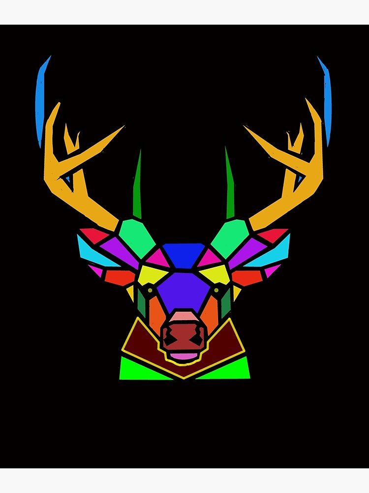 "Stag multi color" Poster for Sale by Regium-Bay | Redbubble